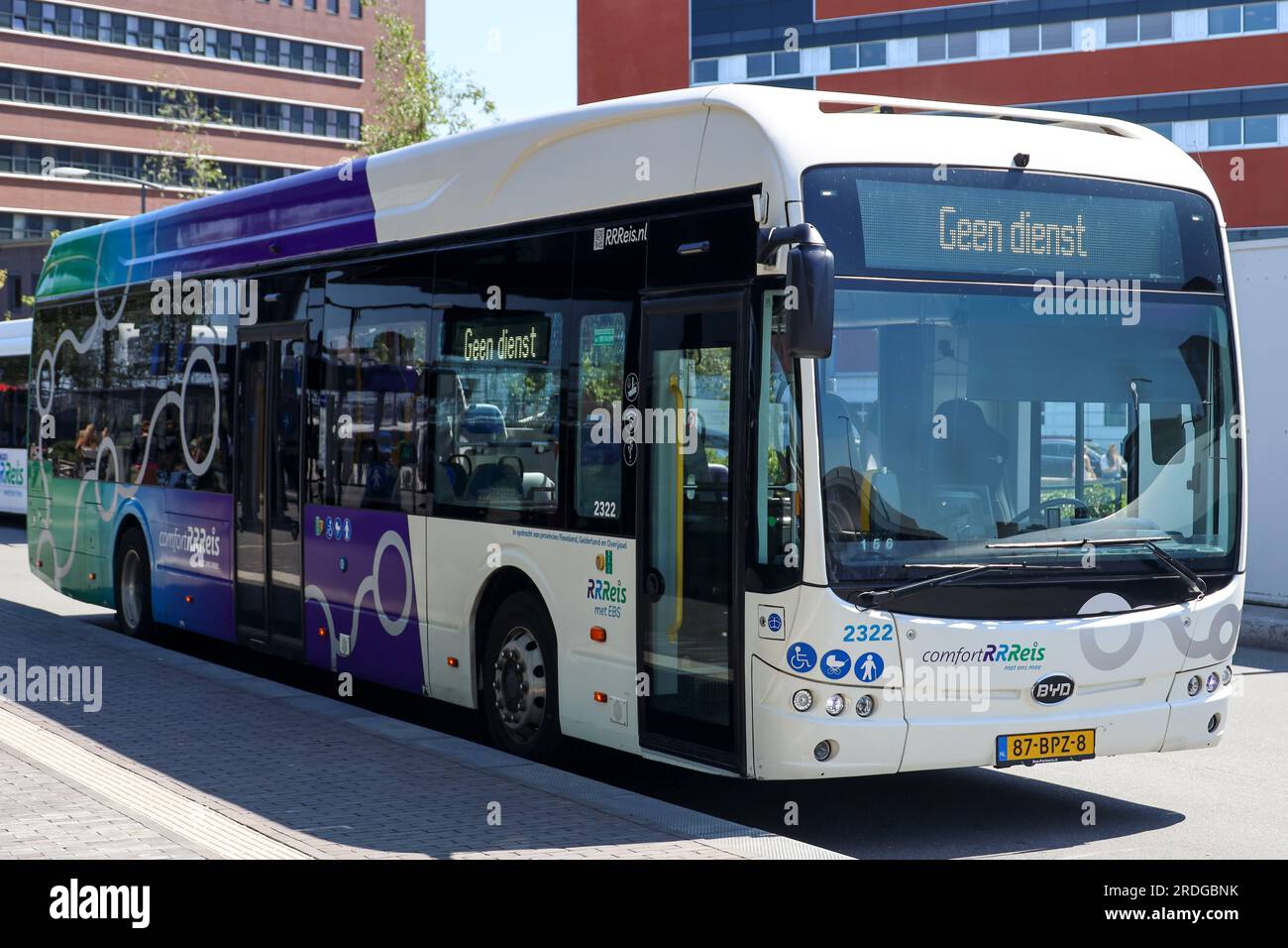 Electrical BYD busses at Zwolle busplatform for regional and local ...