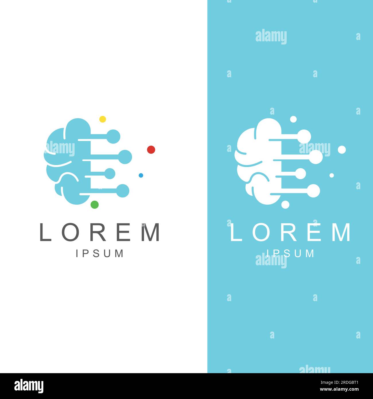 Brain logo. Brain logo with combination of technology and brain part nerve cells, with vector ...
