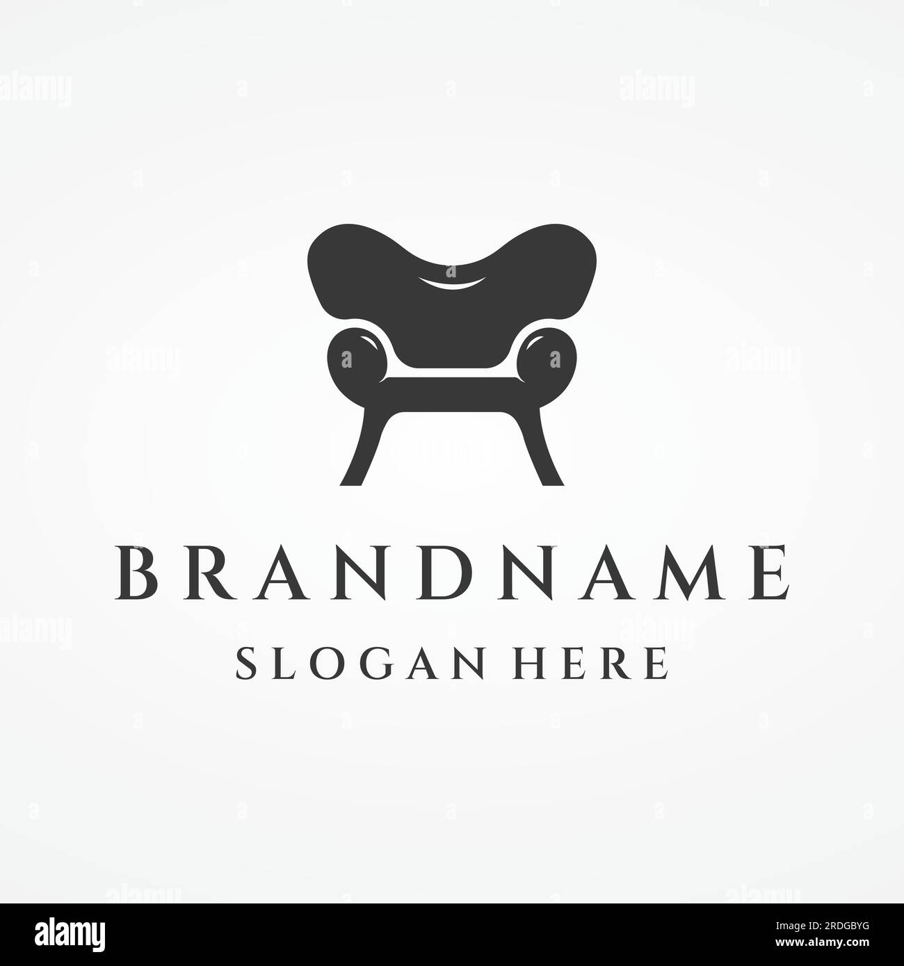 Interior chair furniture logo creative design with modern geometric ...