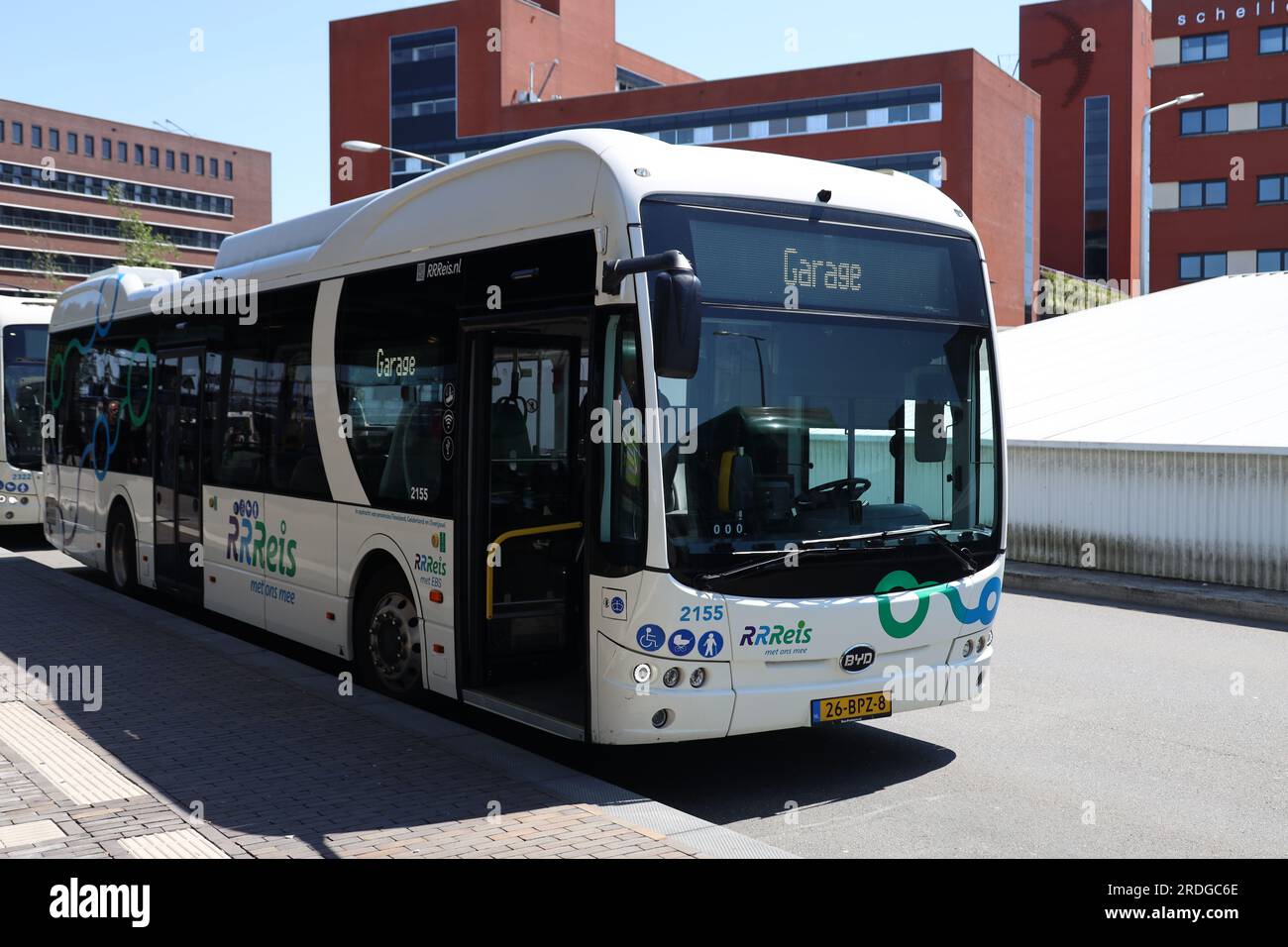 Electrical BYD busses at Zwolle busplatform for regional and local ...