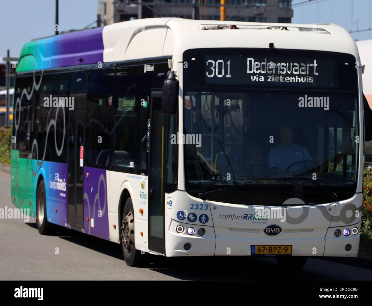 Electrical BYD busses at Zwolle busplatform for regional and local ...