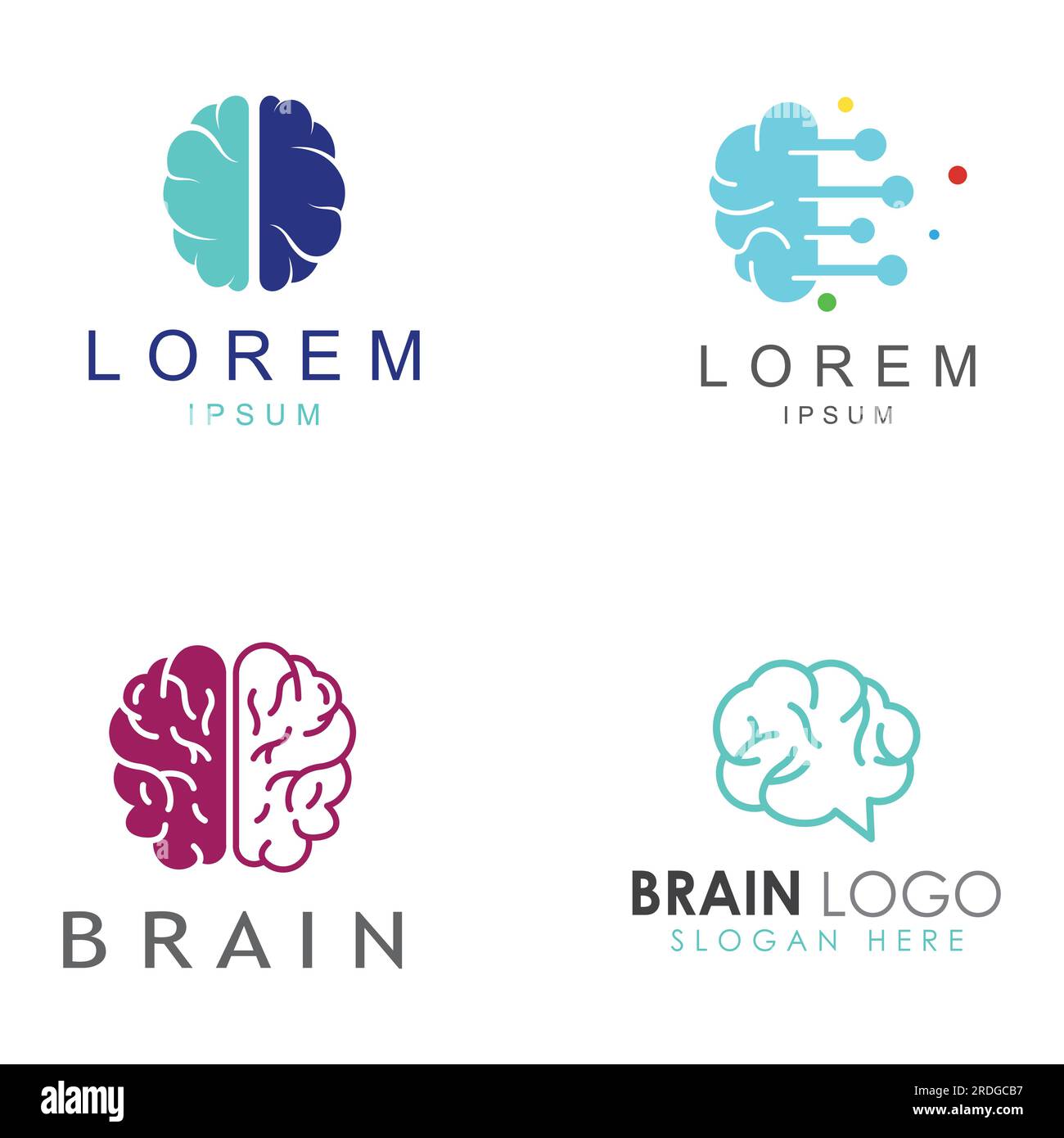 Brain logo. Brain logo with combination of technology and brain part ...