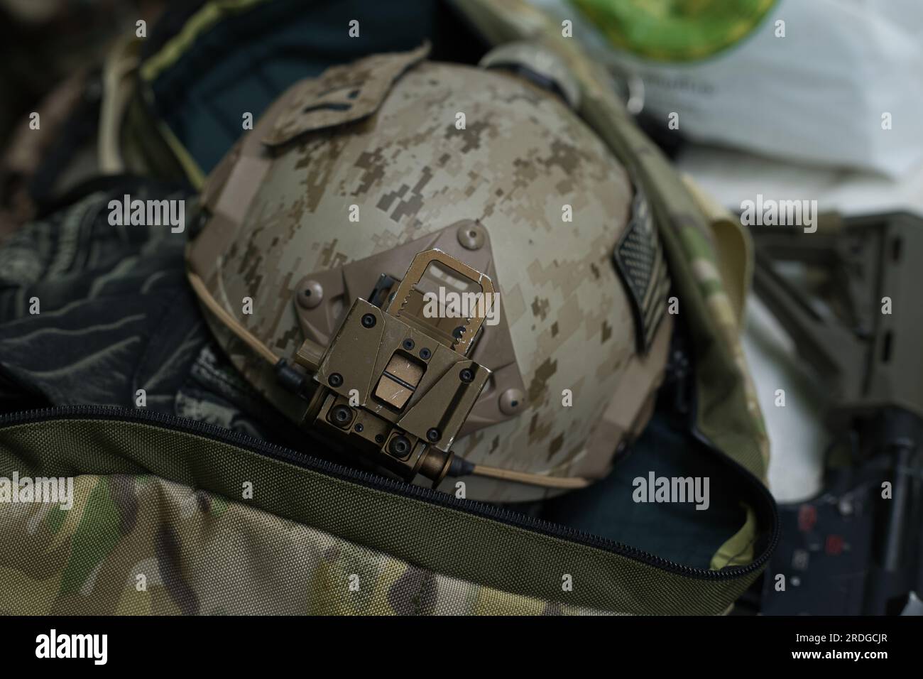 the helmet lies on the table in aor color Stock Photo - Alamy