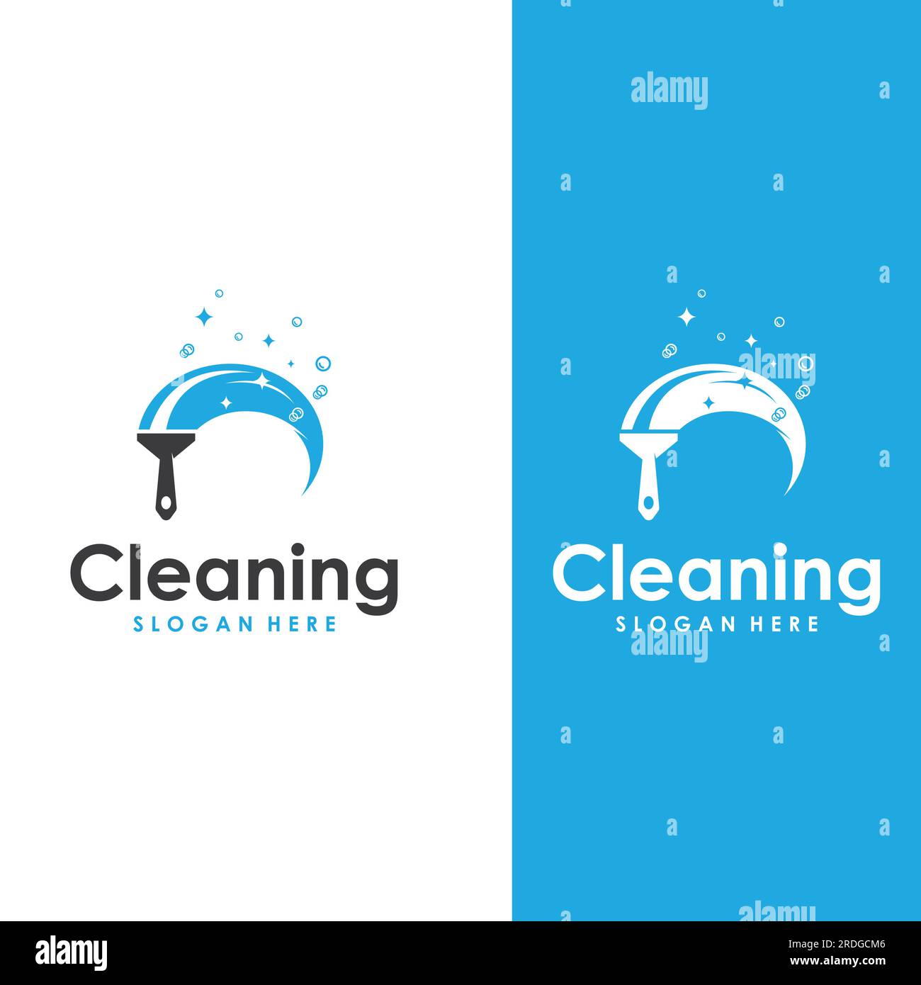 Cleaning logo, cleaning protection logo and house cleaning logo. With ...