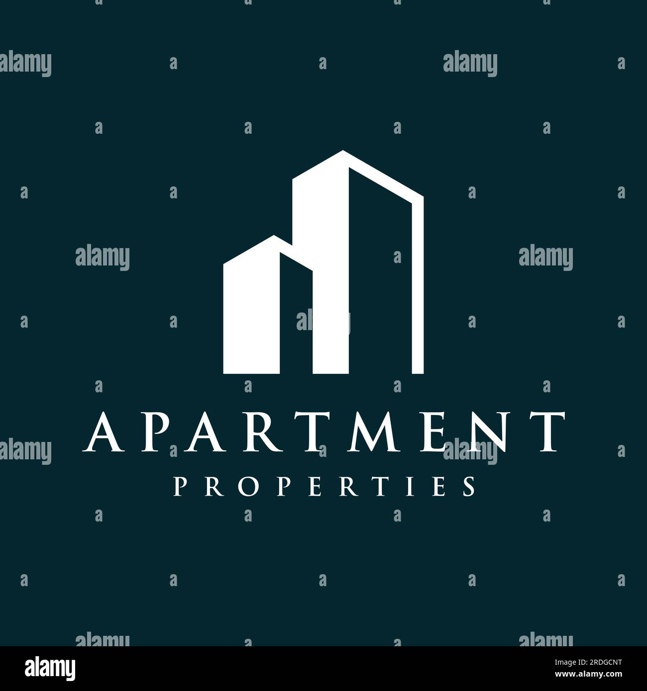 Logos of modern and elegant luxury apartment buildings, houses, hotels ...