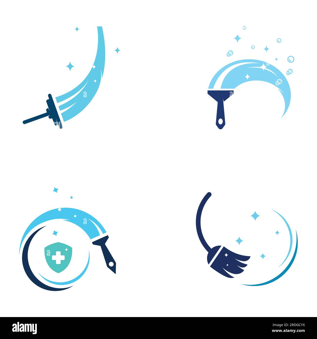 Cleaning logo, cleaning protection logo and house cleaning logo. With ...