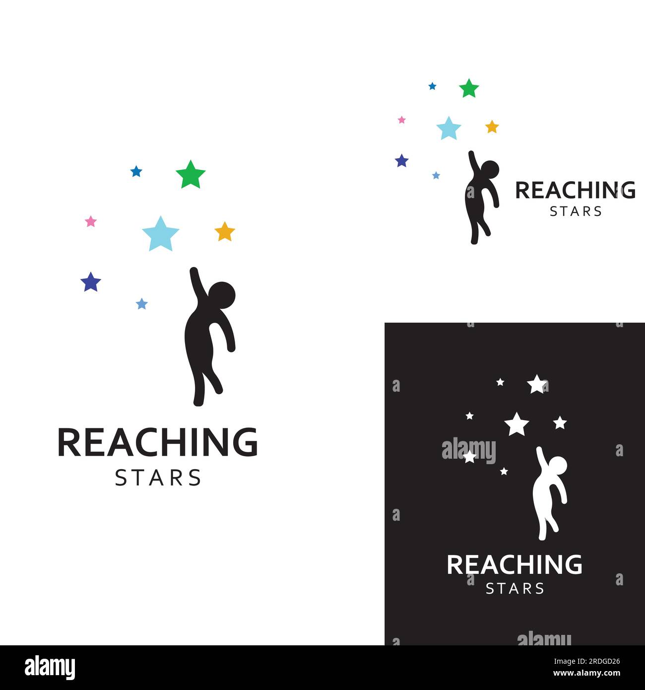 A logo to reach the stars or a logo to reach a dream or goal. Logo using vector design concept ...