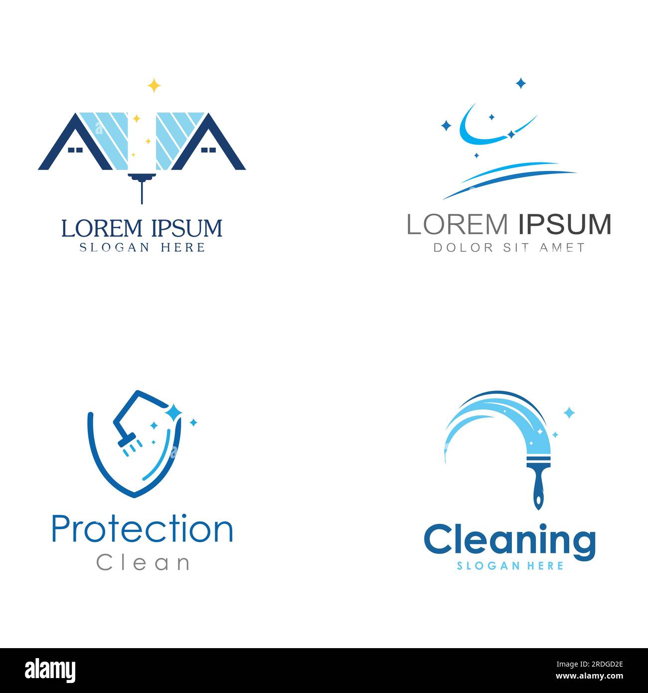 Cleaning logo, cleaning protection logo and house cleaning logo. With ...