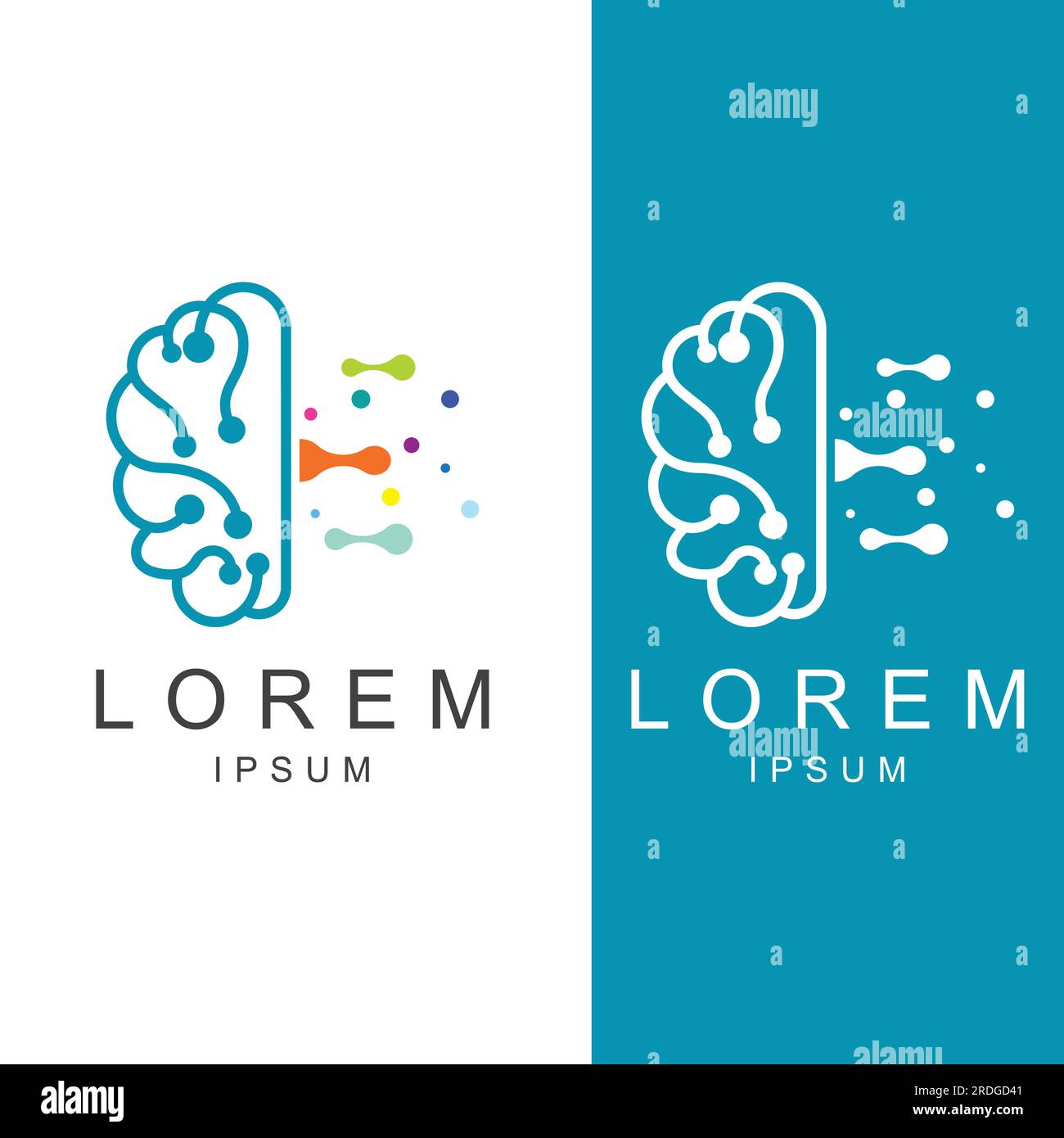 Brain logo. Brain logo with combination of technology and brain part ...