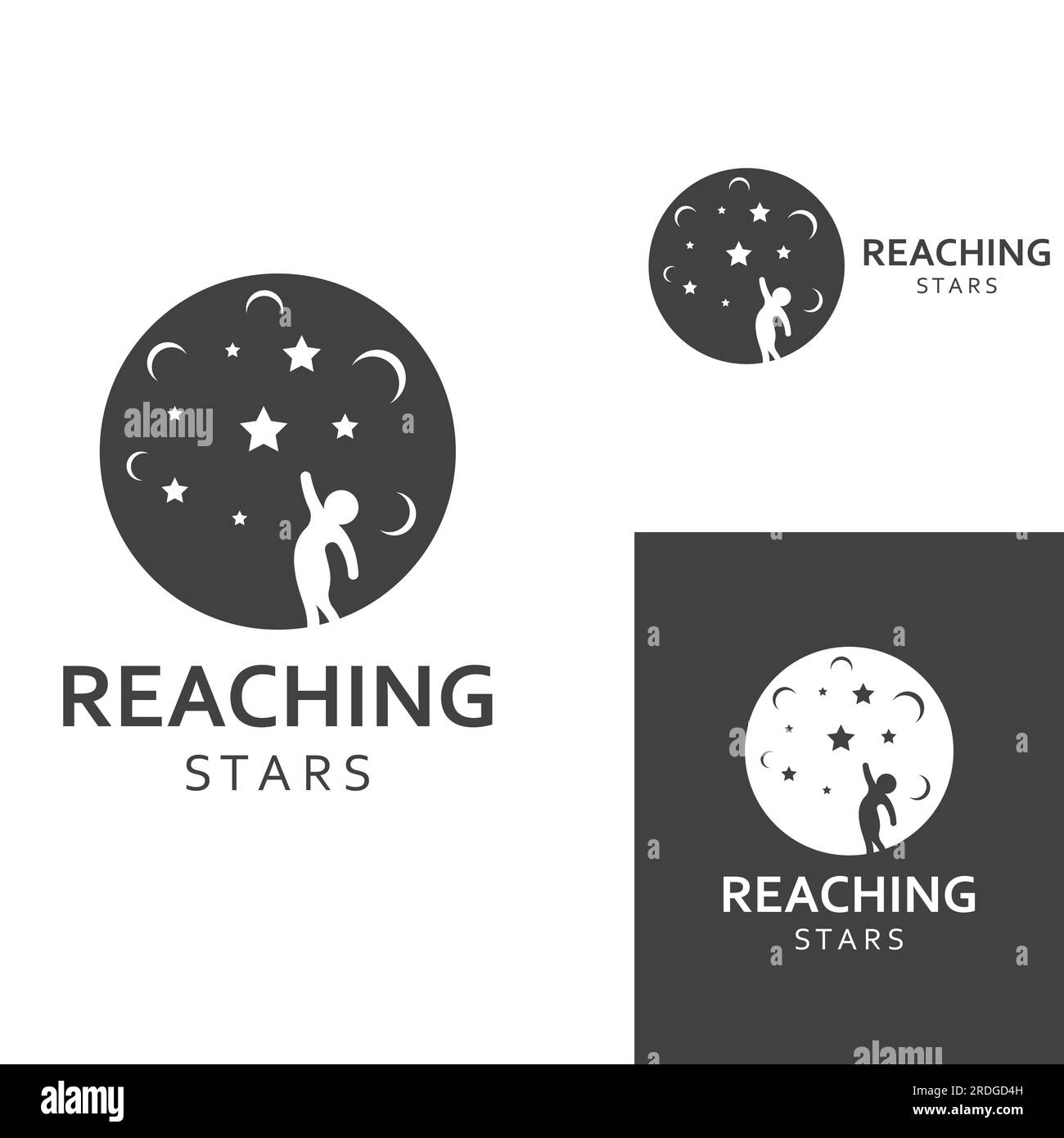 A logo to reach the stars or a logo to reach a dream or goal. Logo using vector design concept ...