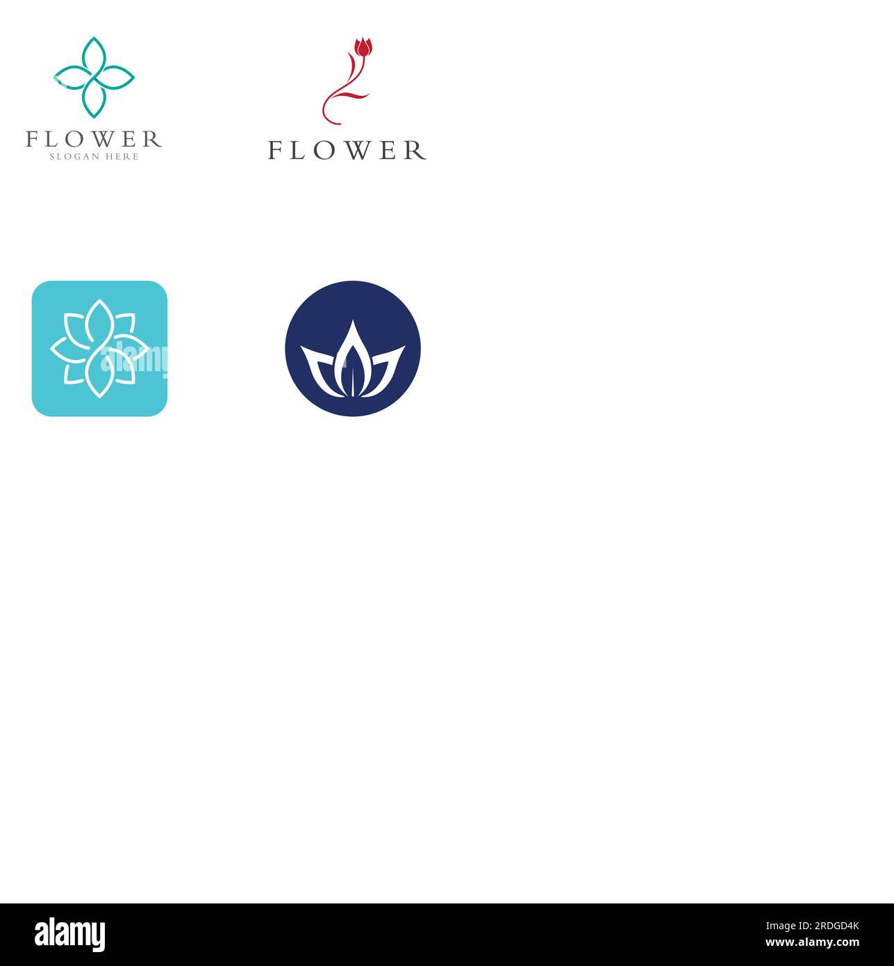 Logos of flowers, roses, lotus flowers, and other types of flowers. By ...