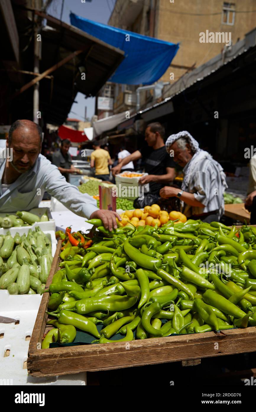 Vegetable stall, Downtown Amman market, Amman, Jordan Stock Photo - Alamy