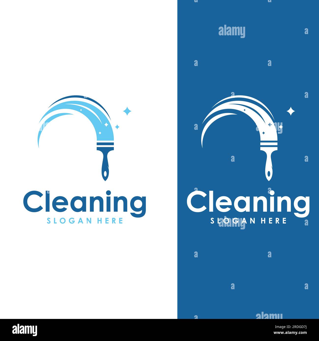 Cleaning logo, cleaning protection logo and house cleaning logo. With ...
