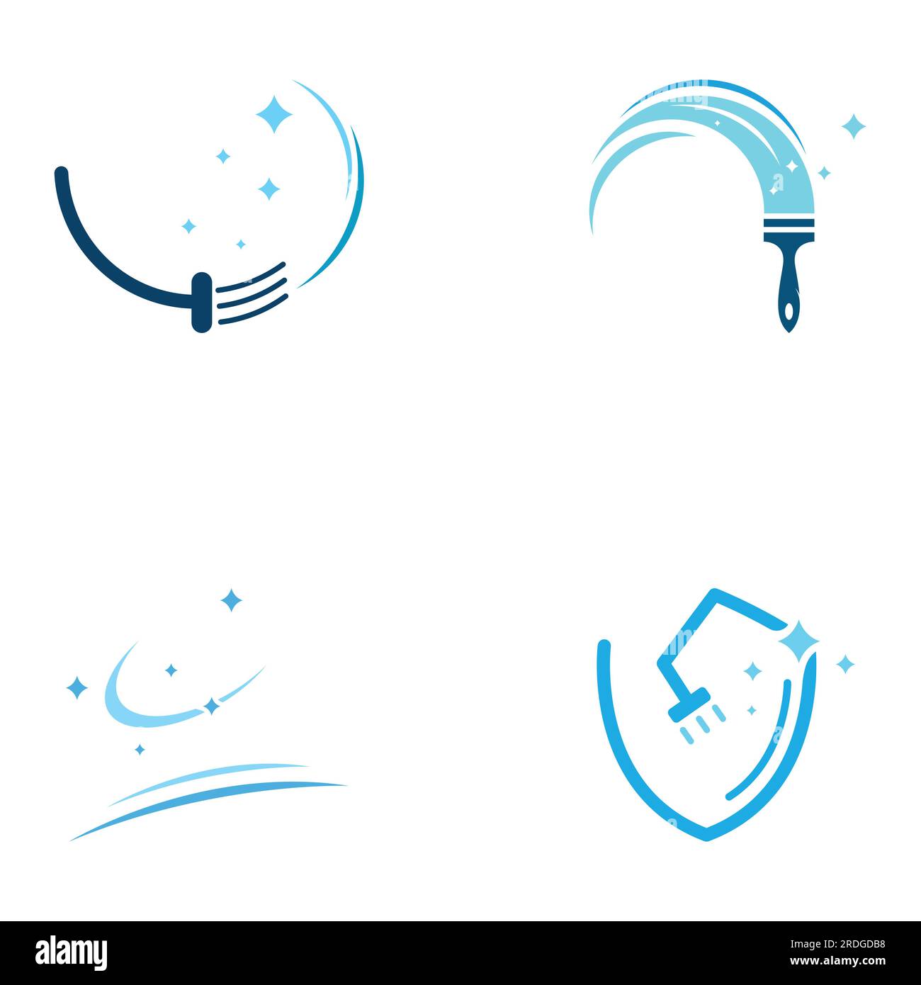 Cleaning logo, cleaning protection logo and house cleaning logo. With ...