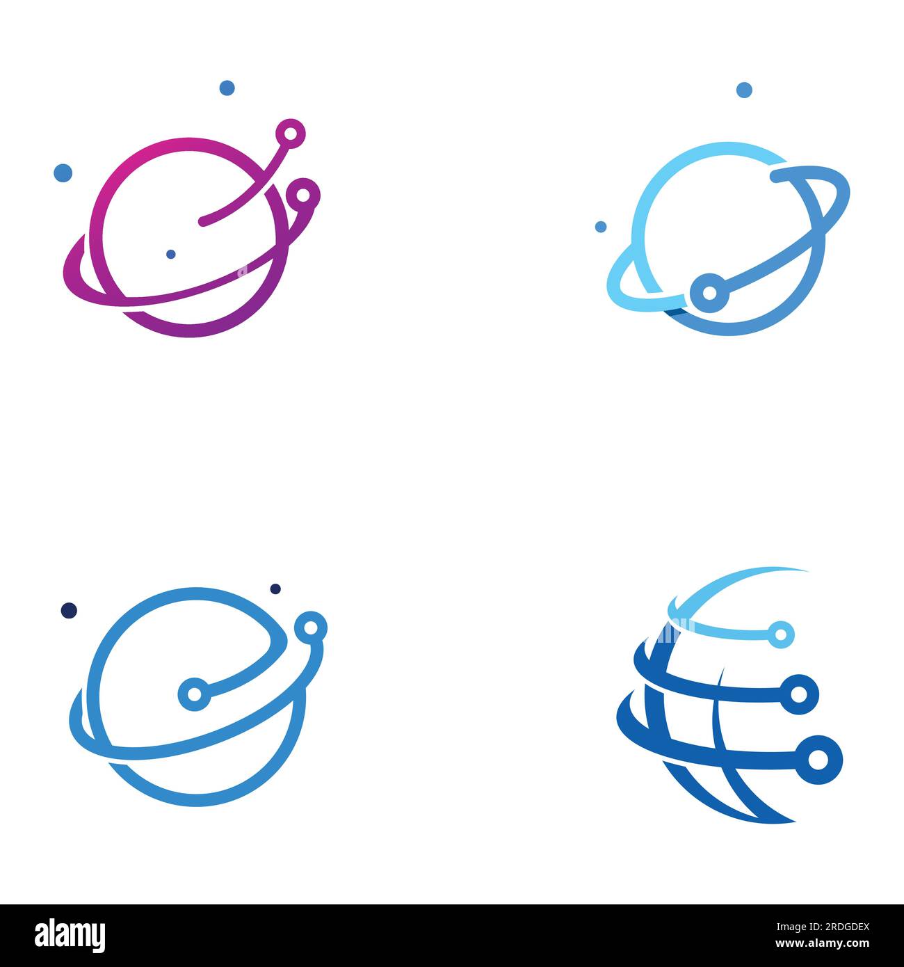 Logo of modern digital tech world, global or tech planet, and digital ...