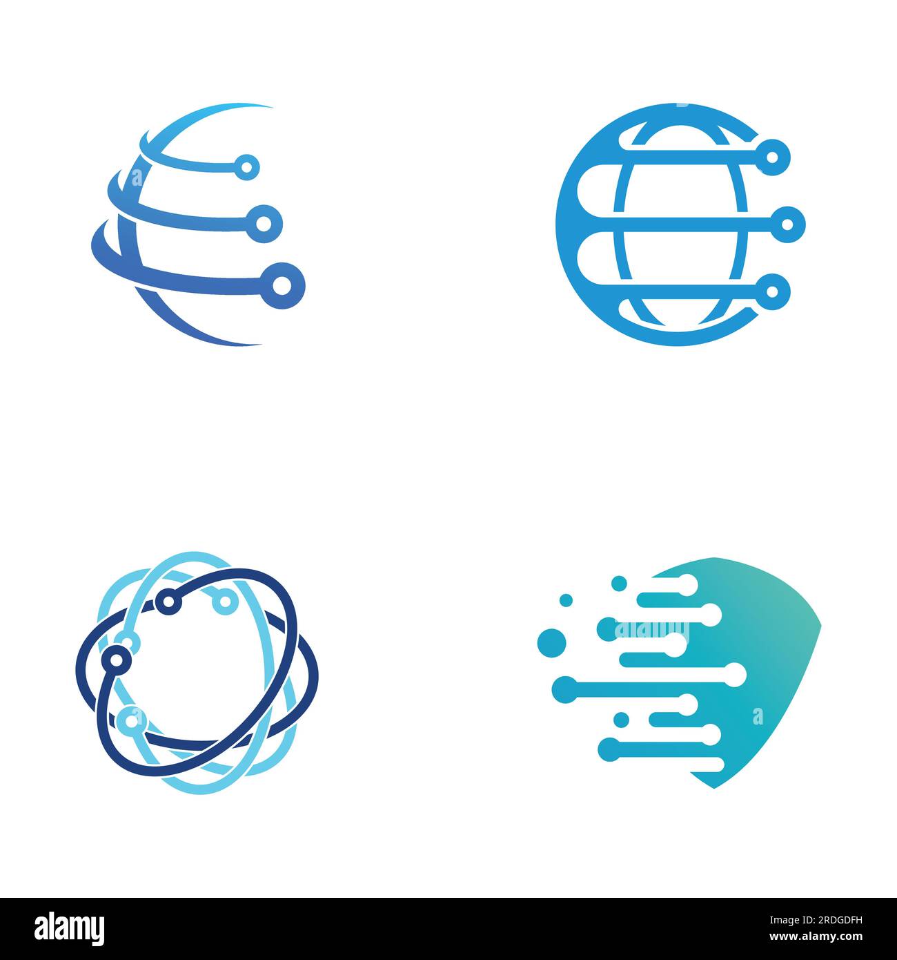 Logo of modern digital tech world, global or tech planet, and digital ...