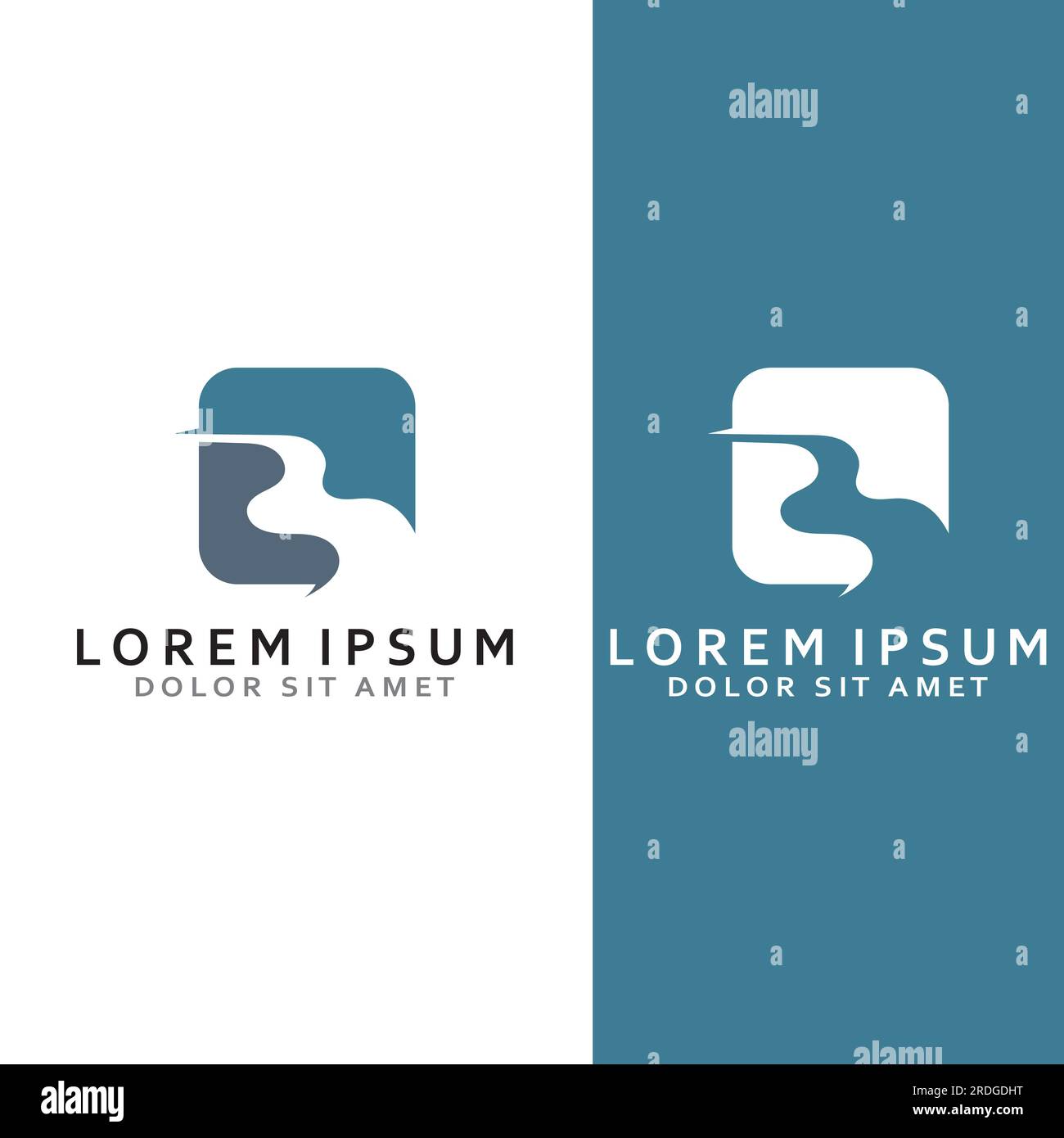 Logos of rivers, creeks, riverbanks and streams. River logo with ...