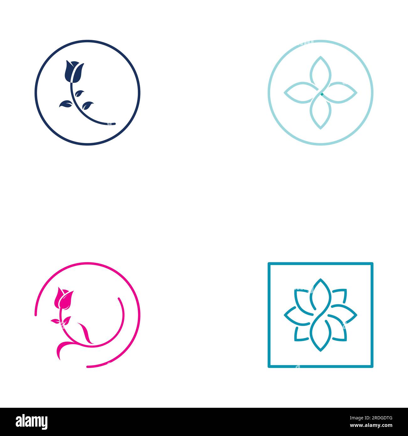 Logos of flowers, roses, lotus flowers, and other types of flowers. By ...