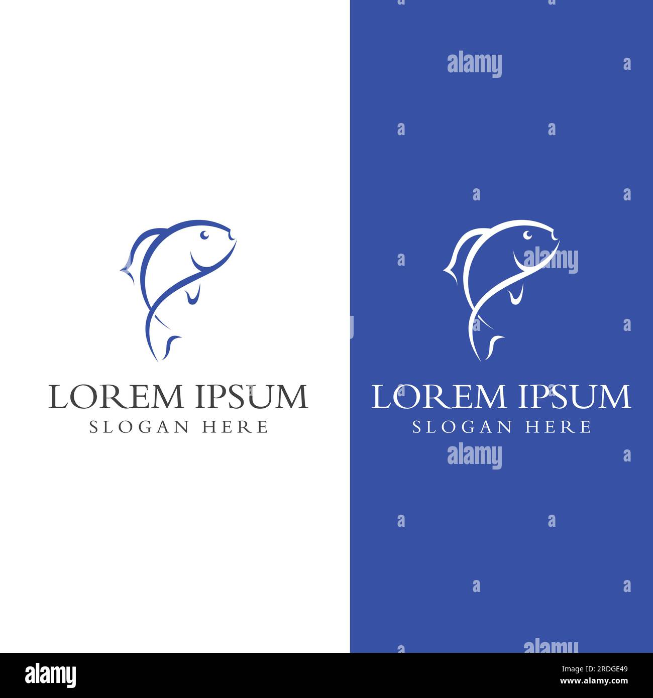 Fish logo, fishinghook, fish oil and seafood restaurant icon. With ...