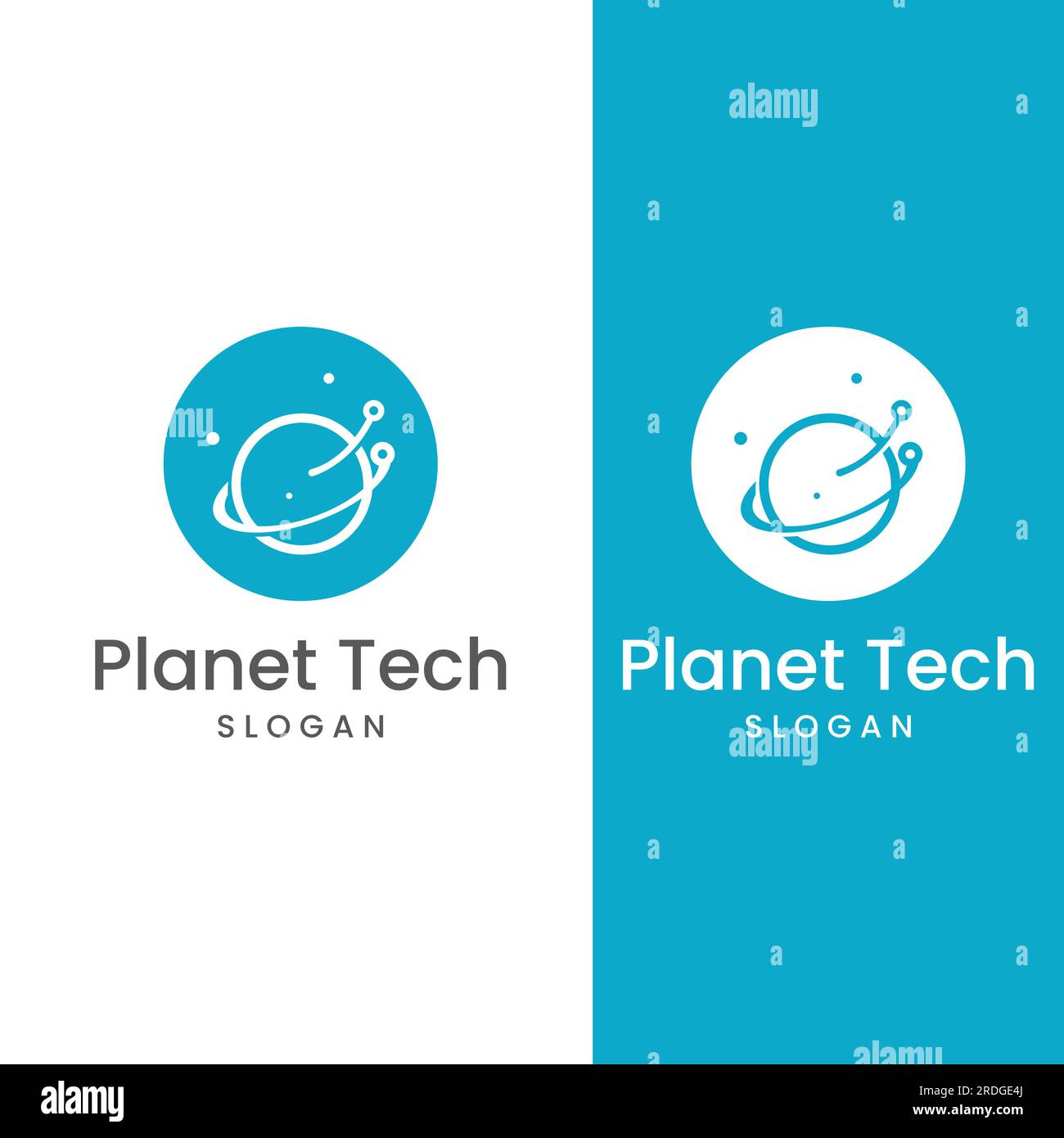 Logo of modern digital tech world, global or tech planet, and digital ...