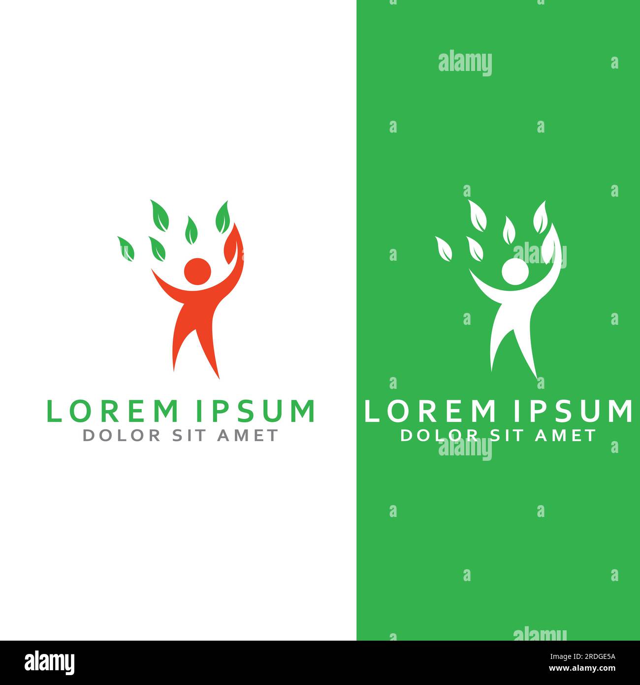 Human nature leaf logo. Leaf and human combination logo with vector ...