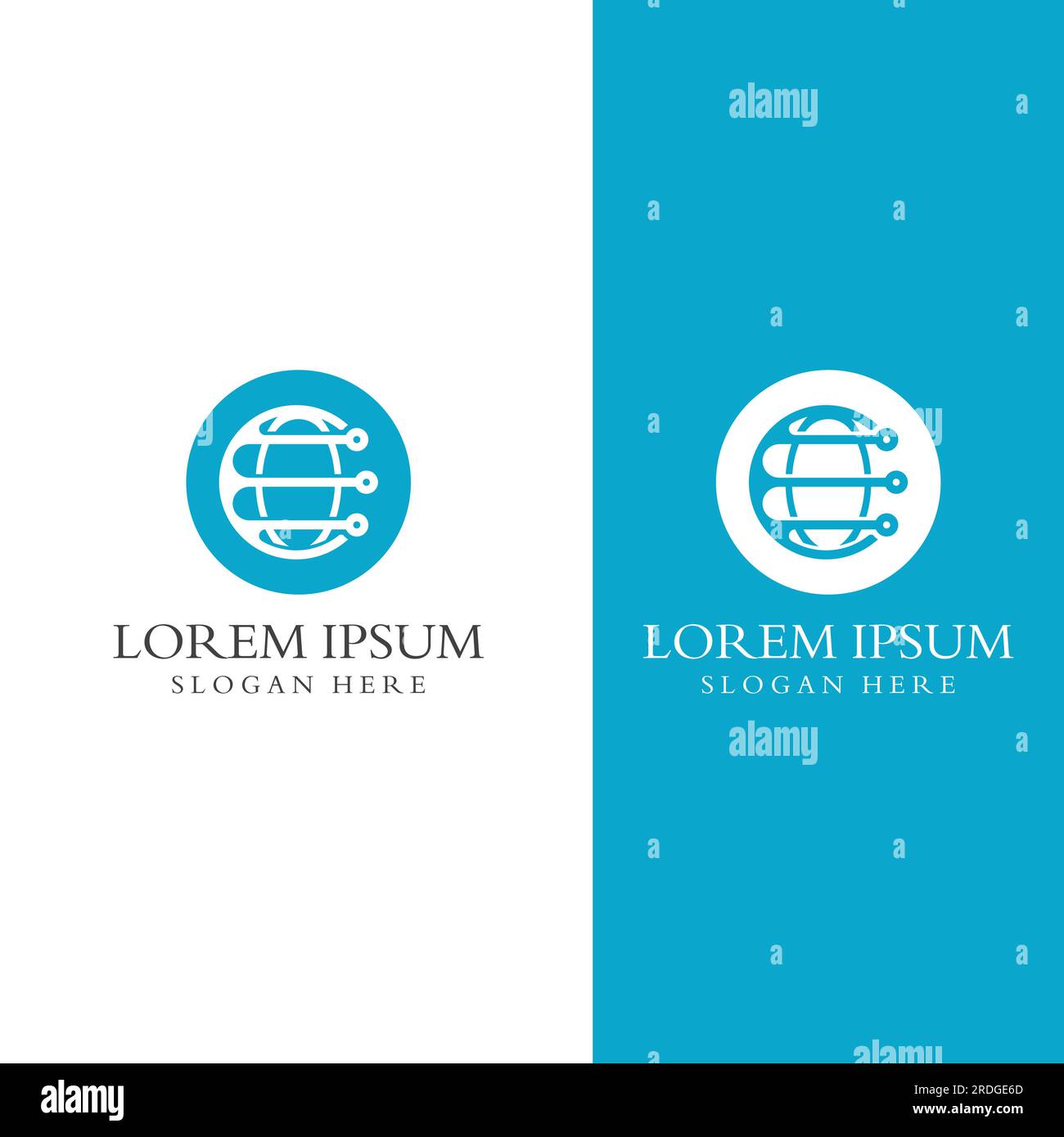 Logo of modern digital tech world, global or tech planet, and digital ...