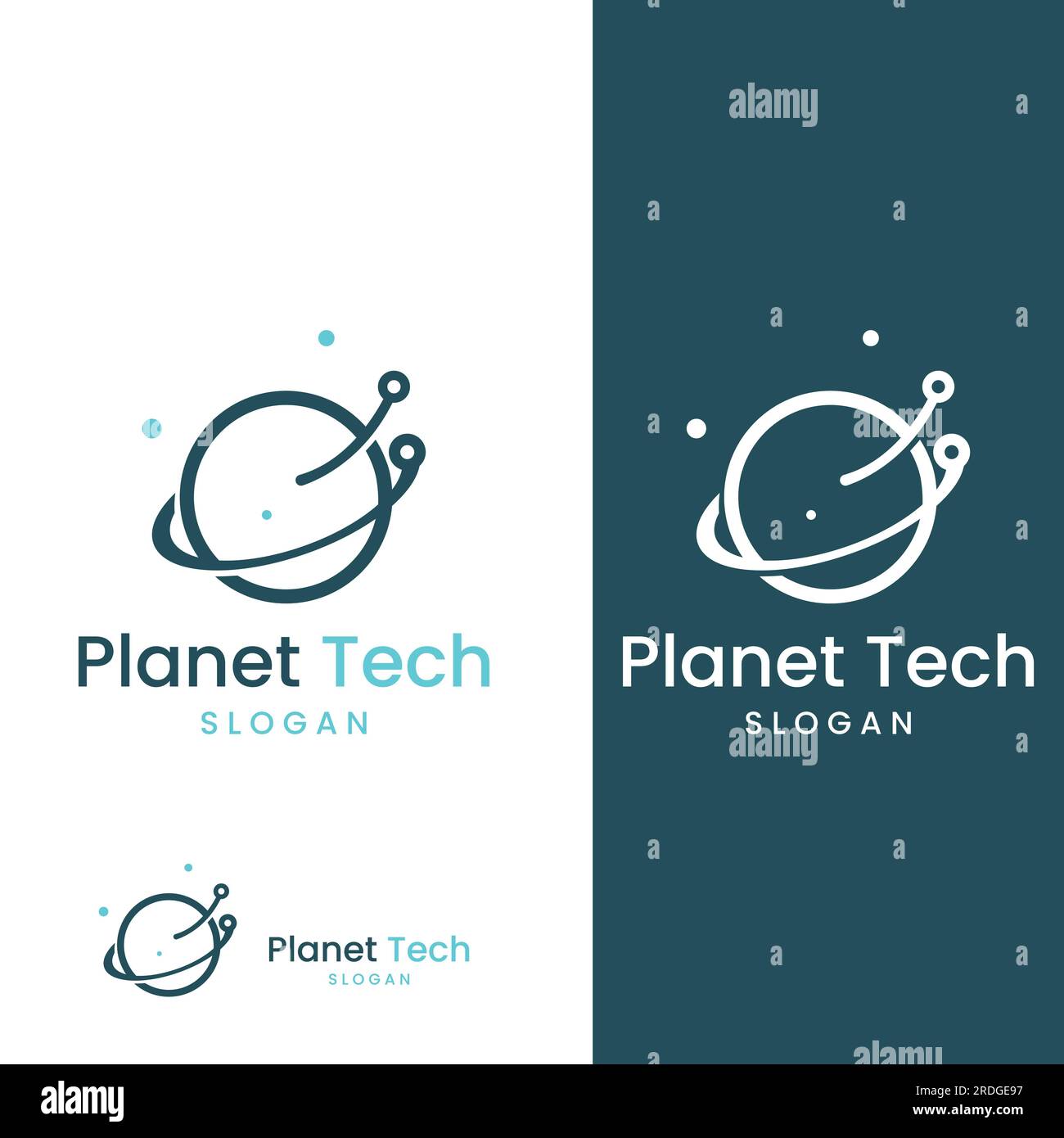 Logo of modern digital tech world, global or tech planet, and digital ...