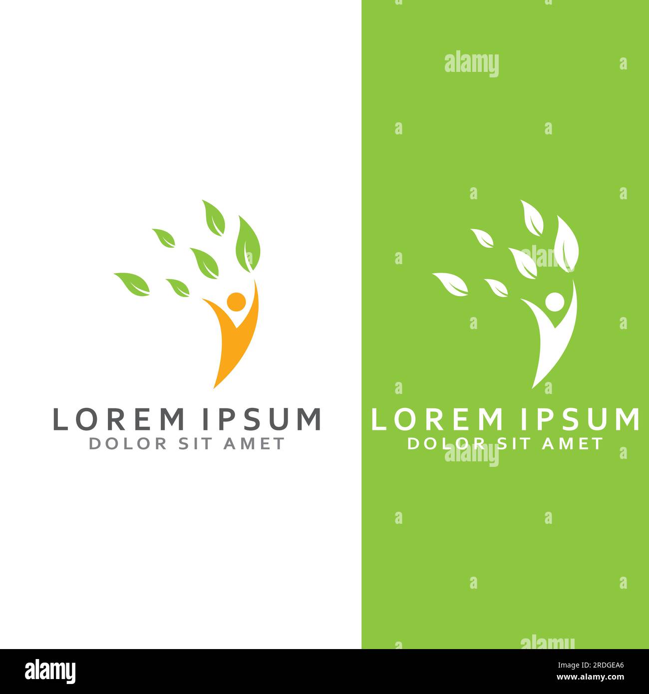 Human nature leaf logo. Leaf and human combination logo with vector ...