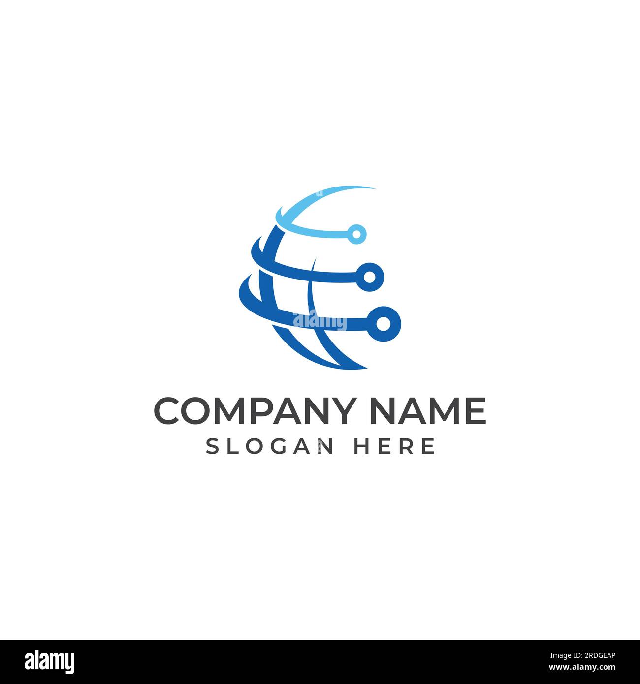 Logo of modern digital tech world, global or tech planet, and digital ...