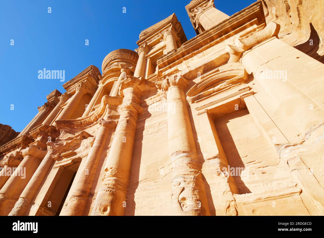 View of The Monastery from below, Petra, Ma'an Governorate, Jordan ...