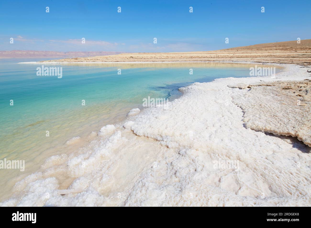 Salt deposits on the shore, The Dead Sea, Jordan Stock Photo - Alamy