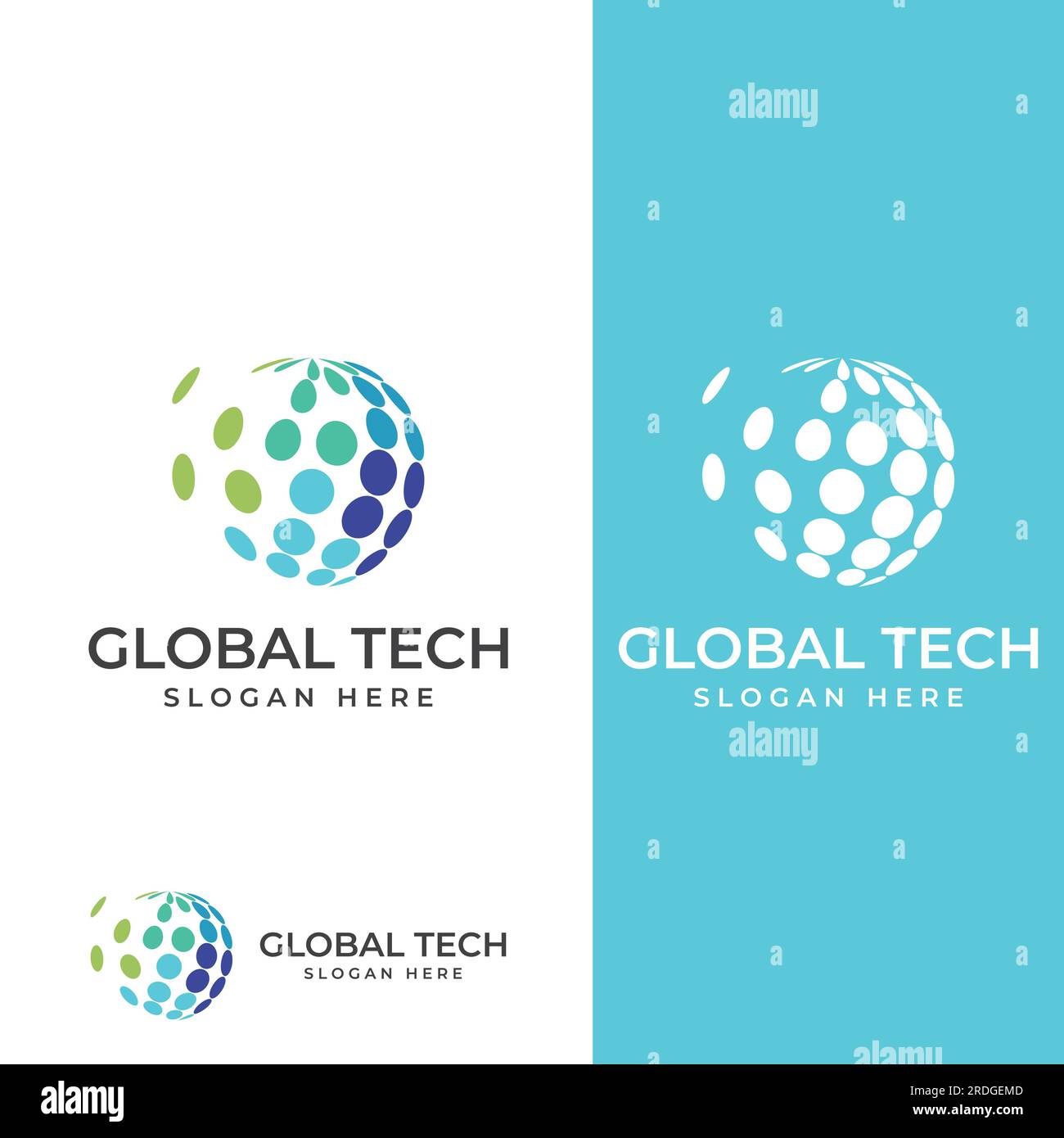 Logo of modern digital tech world, global or tech planet, and digital ...