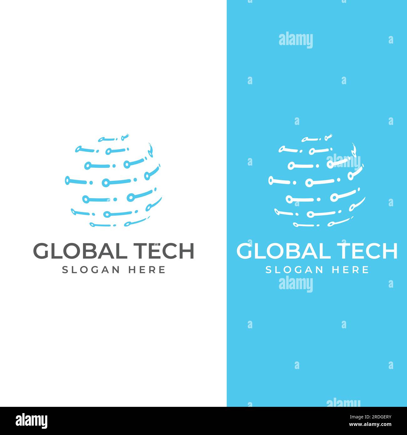 Logo of modern digital tech world, global or tech planet, and digital ...