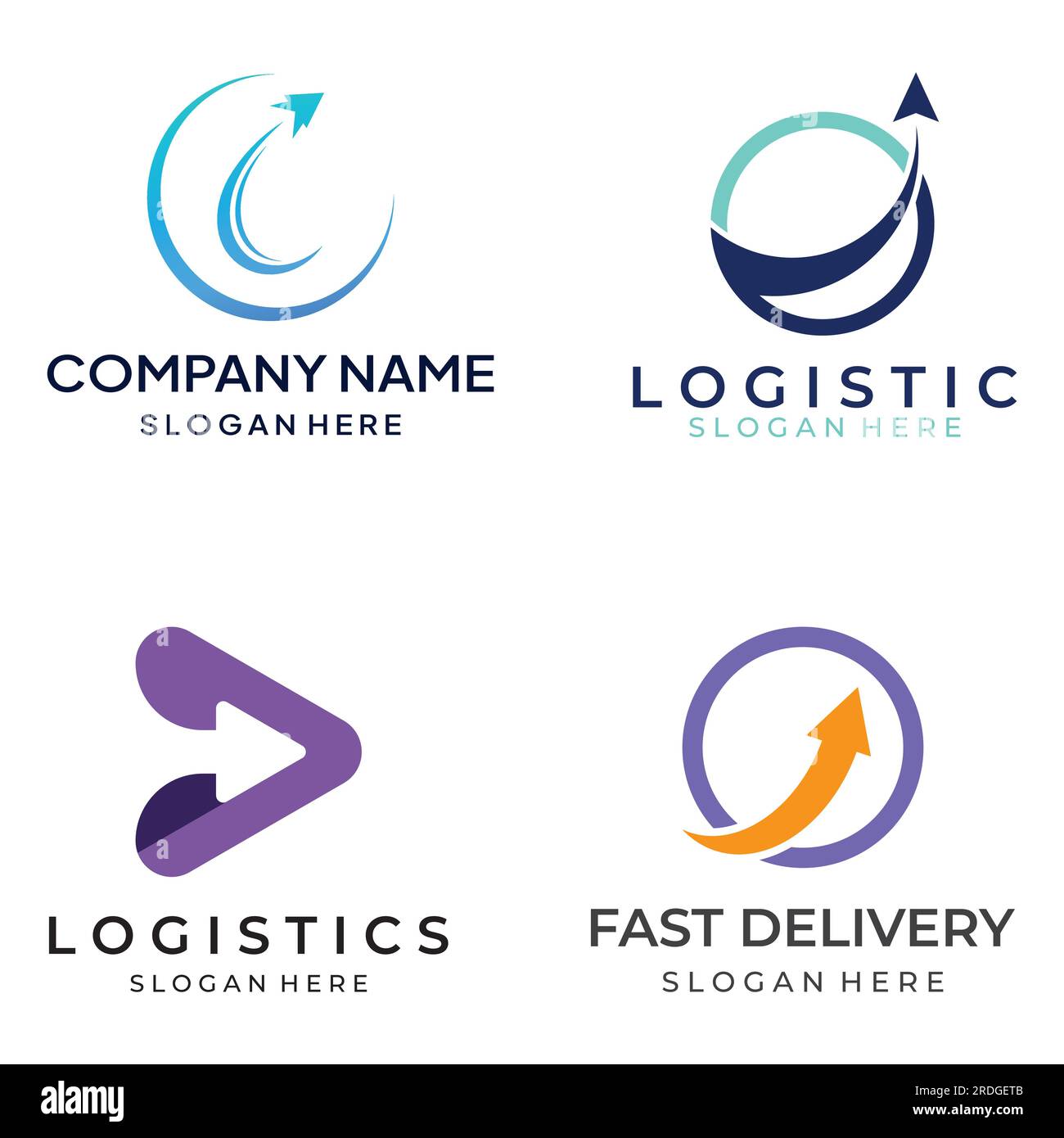 Logistics company vector logo, arrow icon logo, fast digital delivery ...
