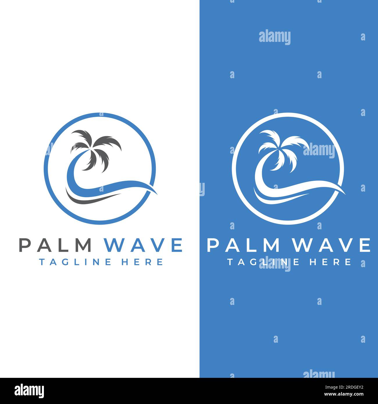 Wave Palm Tree Logo