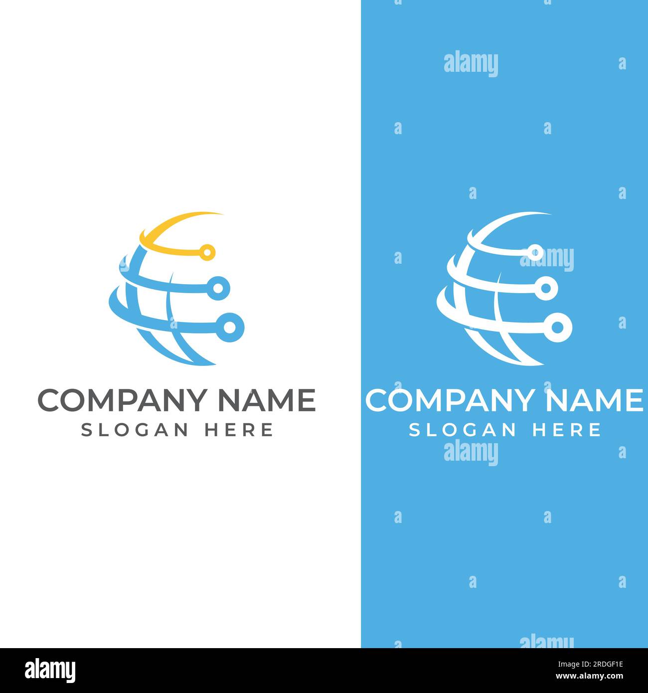 Logo of modern digital tech world, global or tech planet, and digital ...