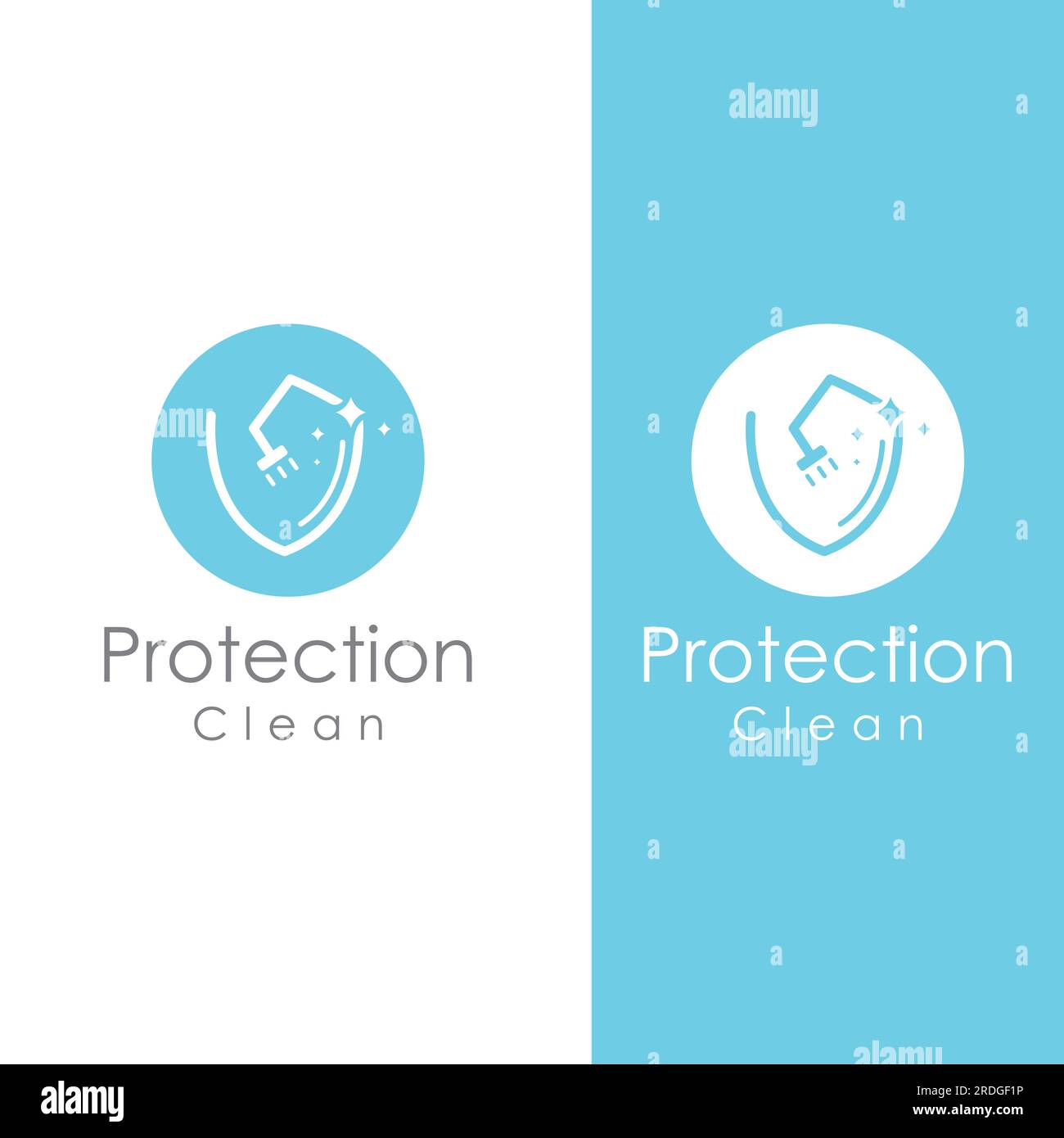 Cleaning logo, cleaning protection logo and house cleaning logo. With ...