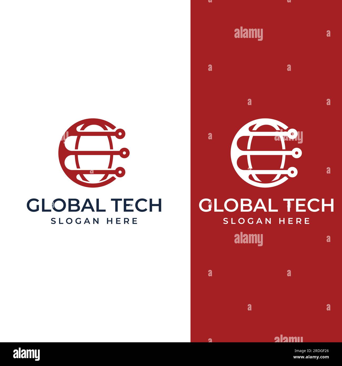 Logo of modern digital tech world, global or tech planet, and digital ...