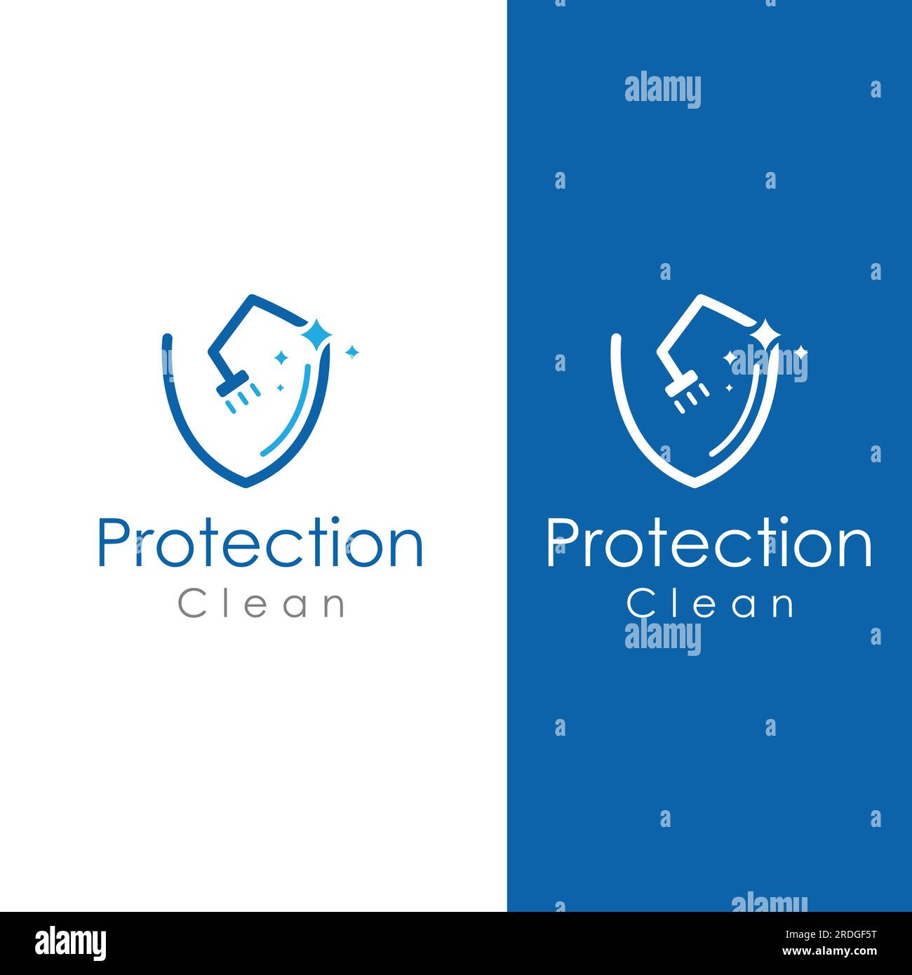 Cleaning logo, cleaning protection logo and house cleaning logo. With ...
