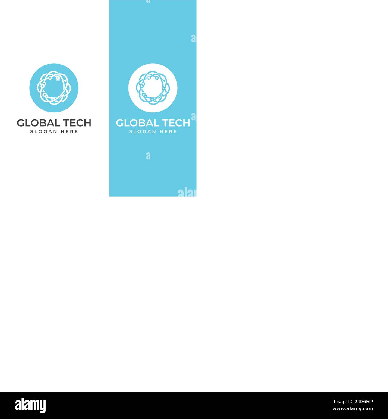 Logo of modern digital tech world, global or tech planet, and digital ...