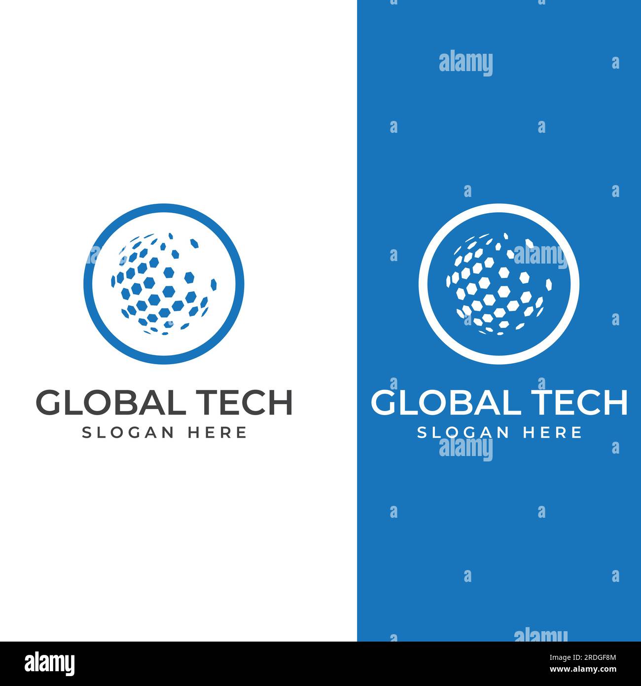 Logo of modern digital tech world, global or tech planet, and digital ...