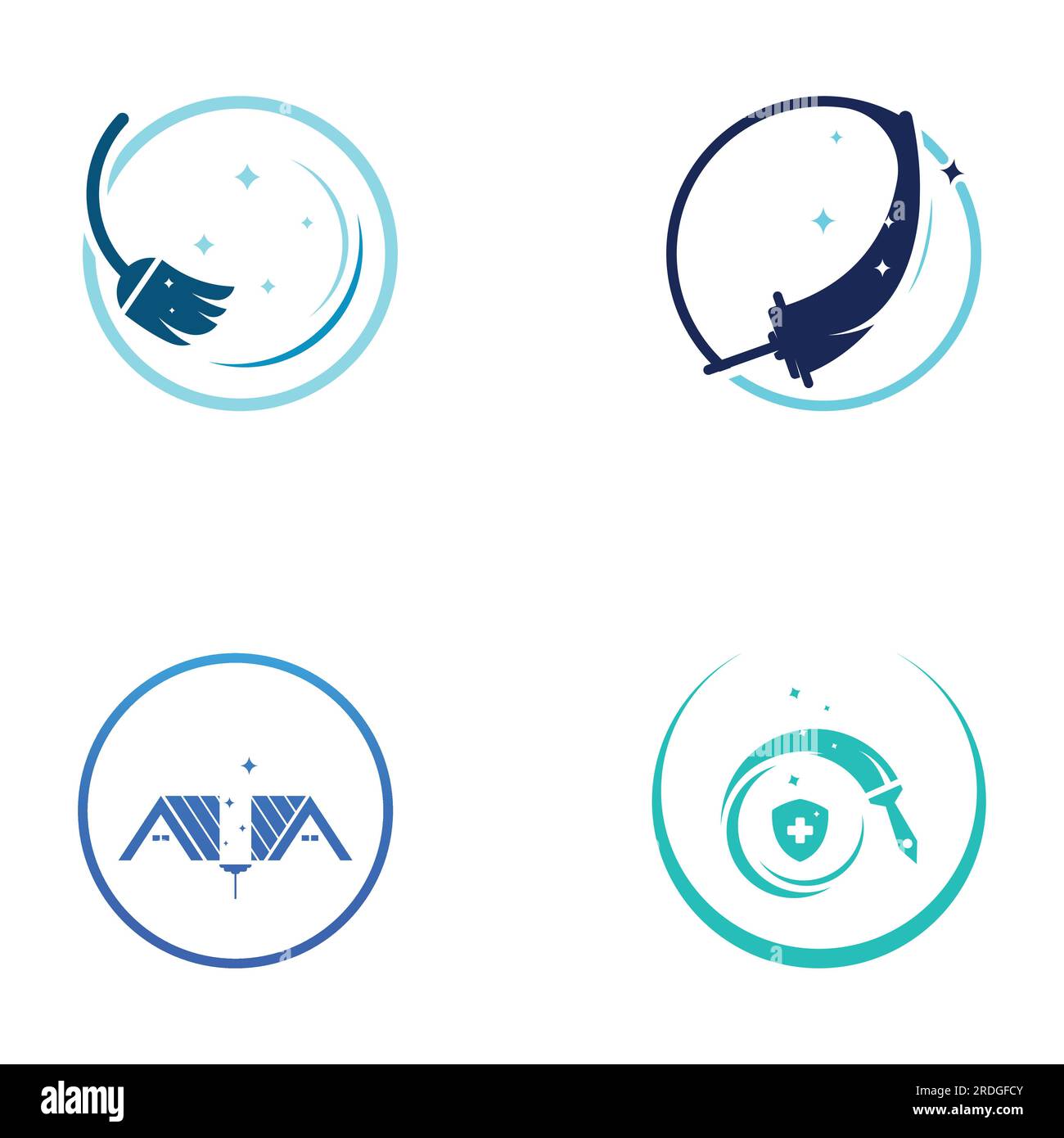 Cleaning logo, cleaning protection logo and house cleaning logo. With ...