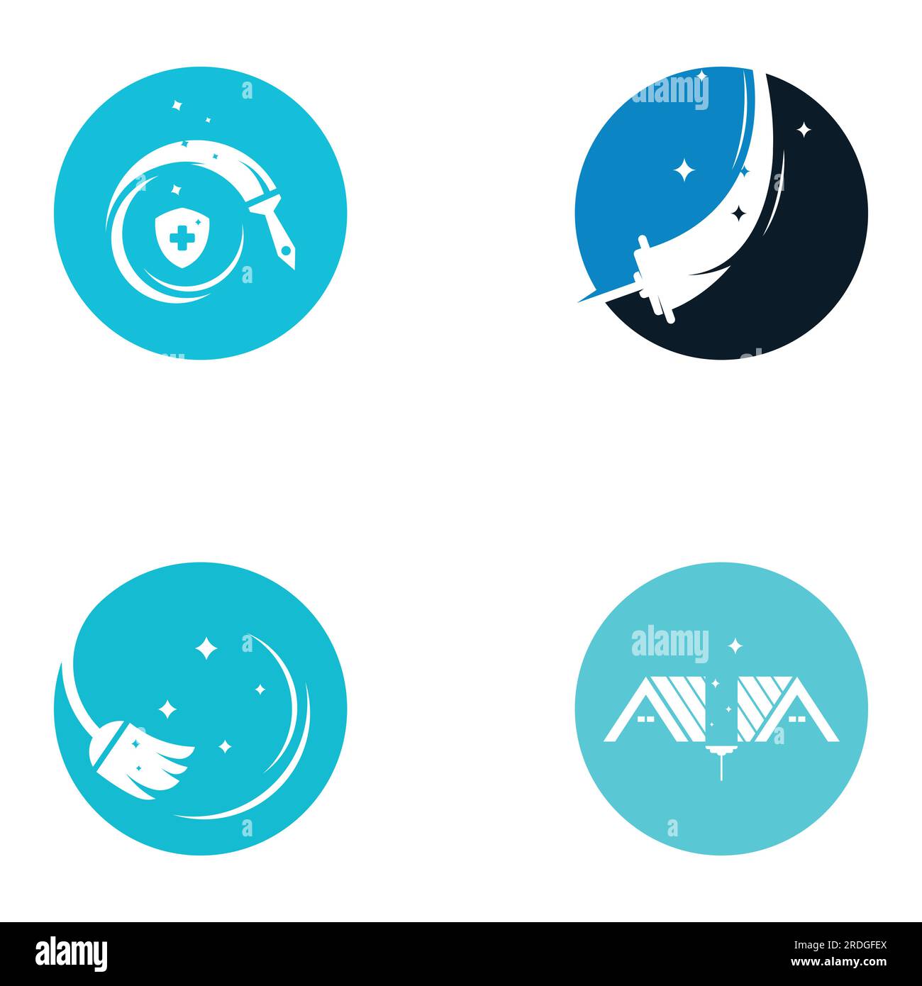 Cleaning logo, cleaning protection logo and house cleaning logo. With ...