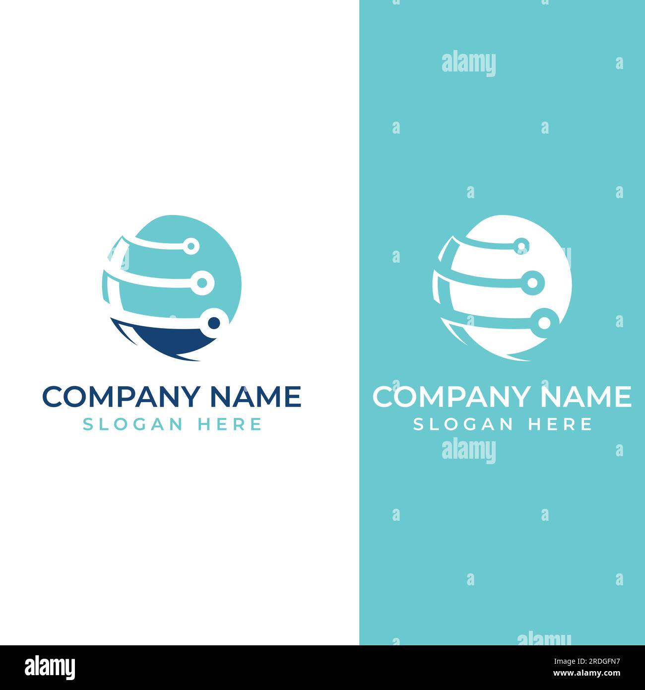 Logo of modern digital tech world, global or tech planet, and digital ...