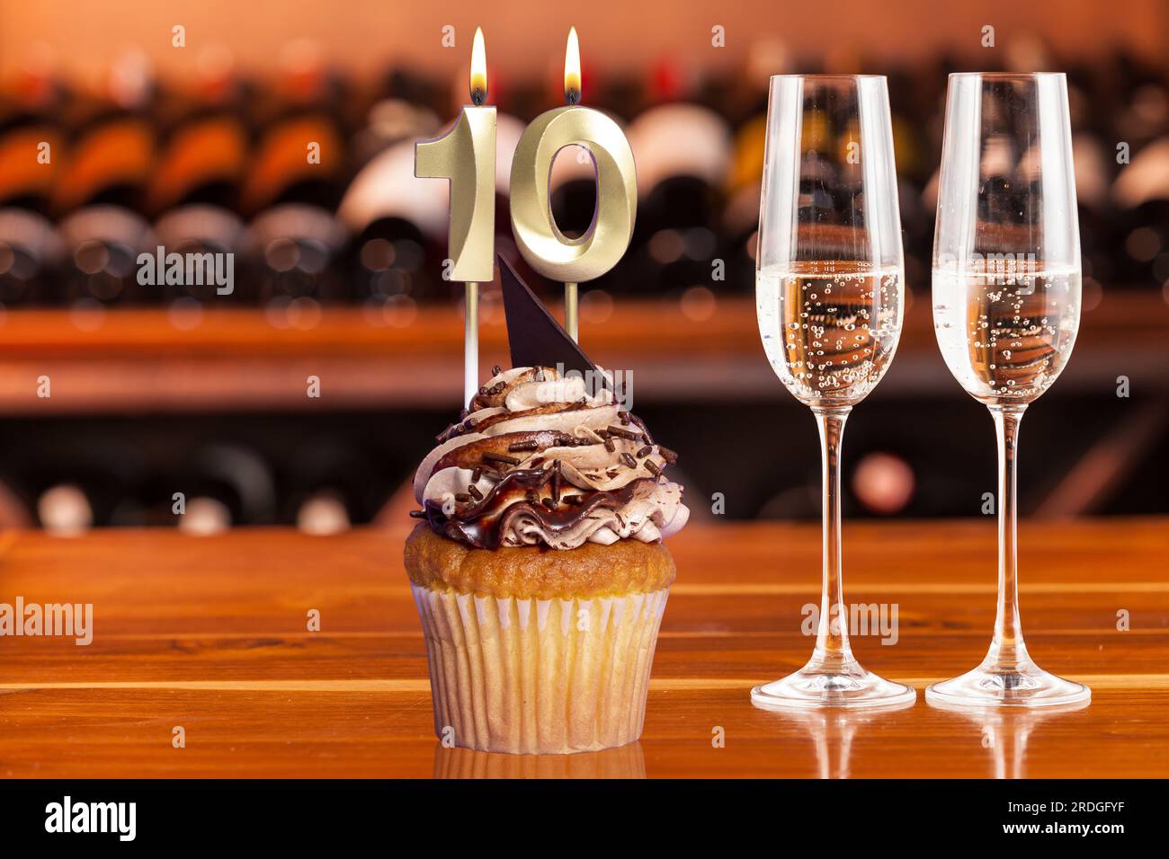 Cupcake With Number For Celebration Of Birthday Or Anniversary; Number ...