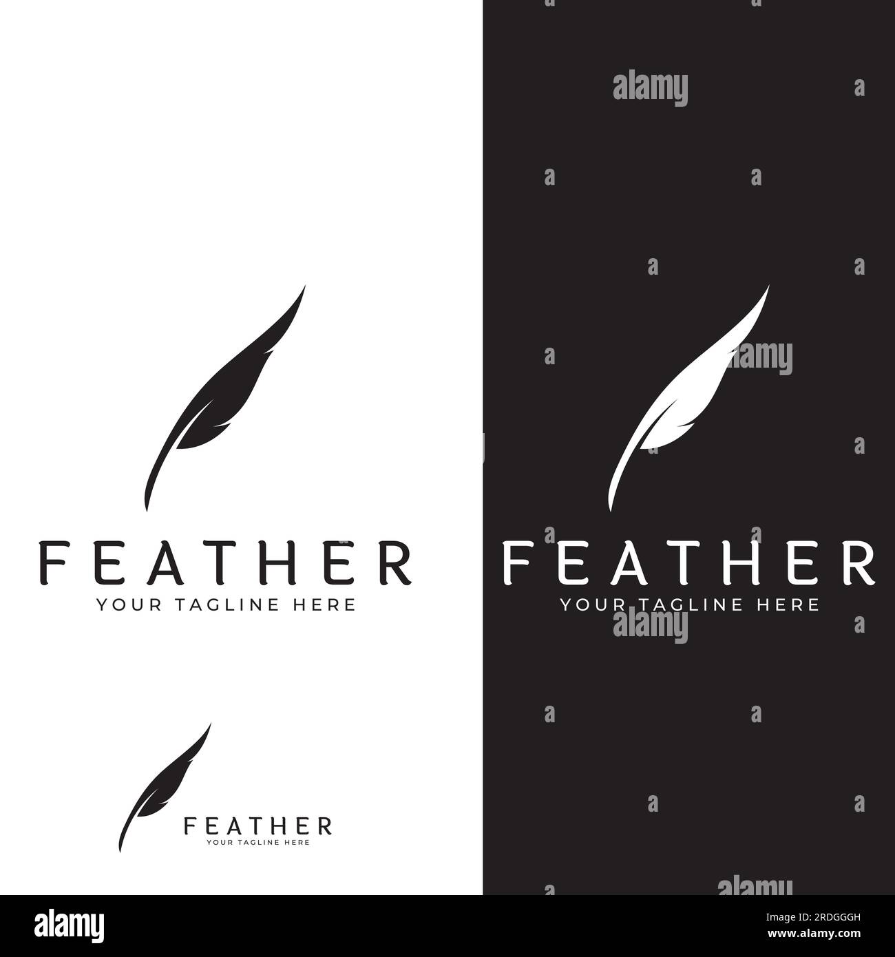 Feather logo, feather pen logo and law firm feather logo vector design ...