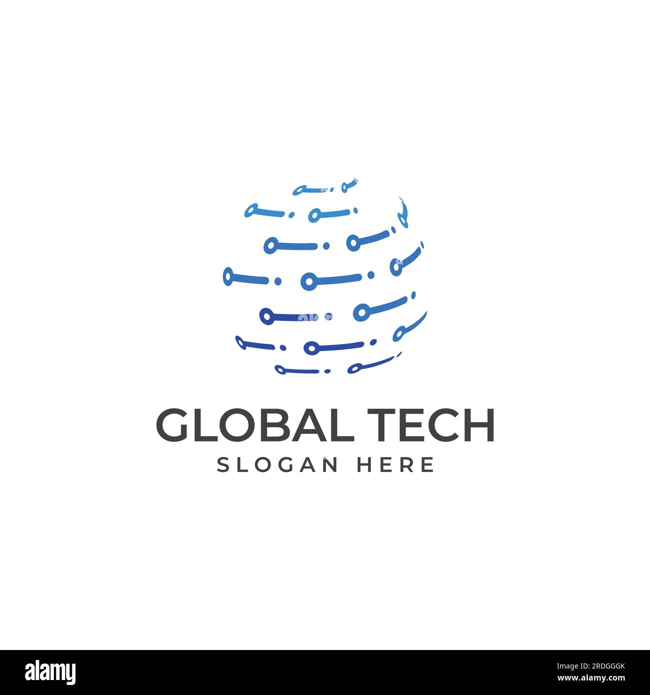 Logo of modern digital tech world, global or tech planet, and digital ...