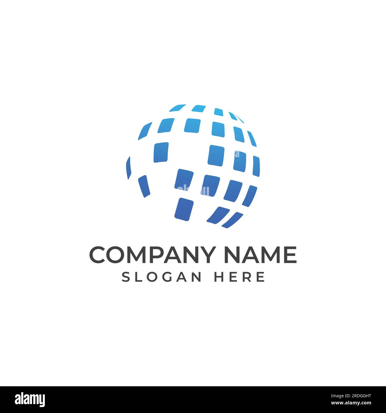 Logo of modern digital tech world, global or tech planet, and digital ...