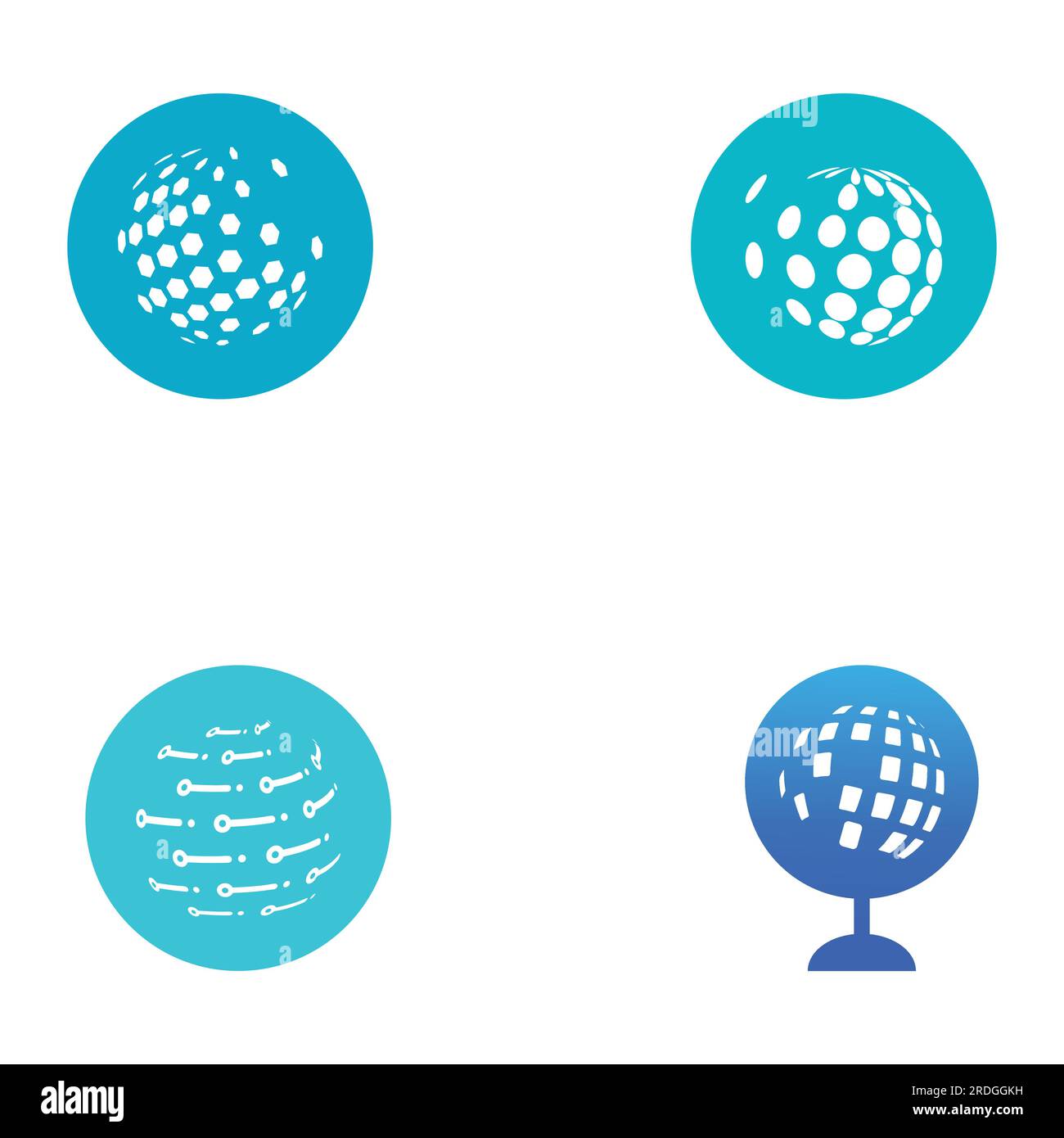 Logo of modern digital tech world, global or tech planet, and digital ...