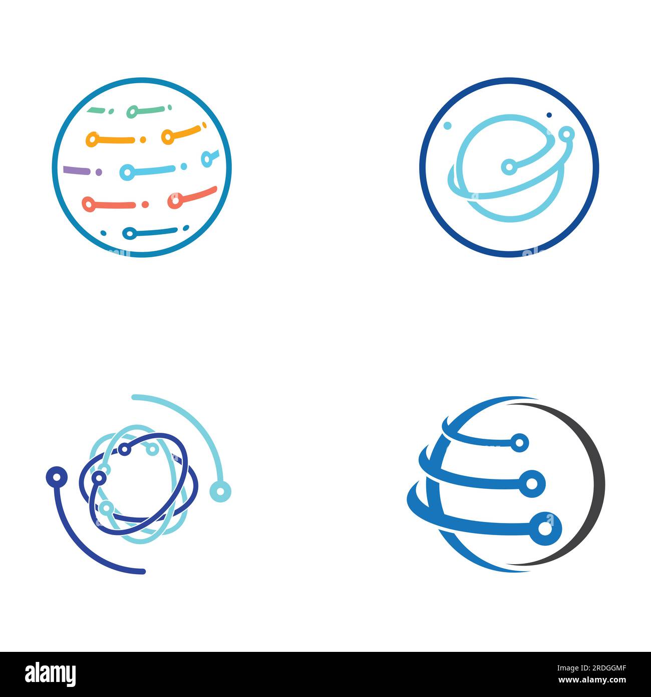 Logo of modern digital tech world, global or tech planet, and digital ...